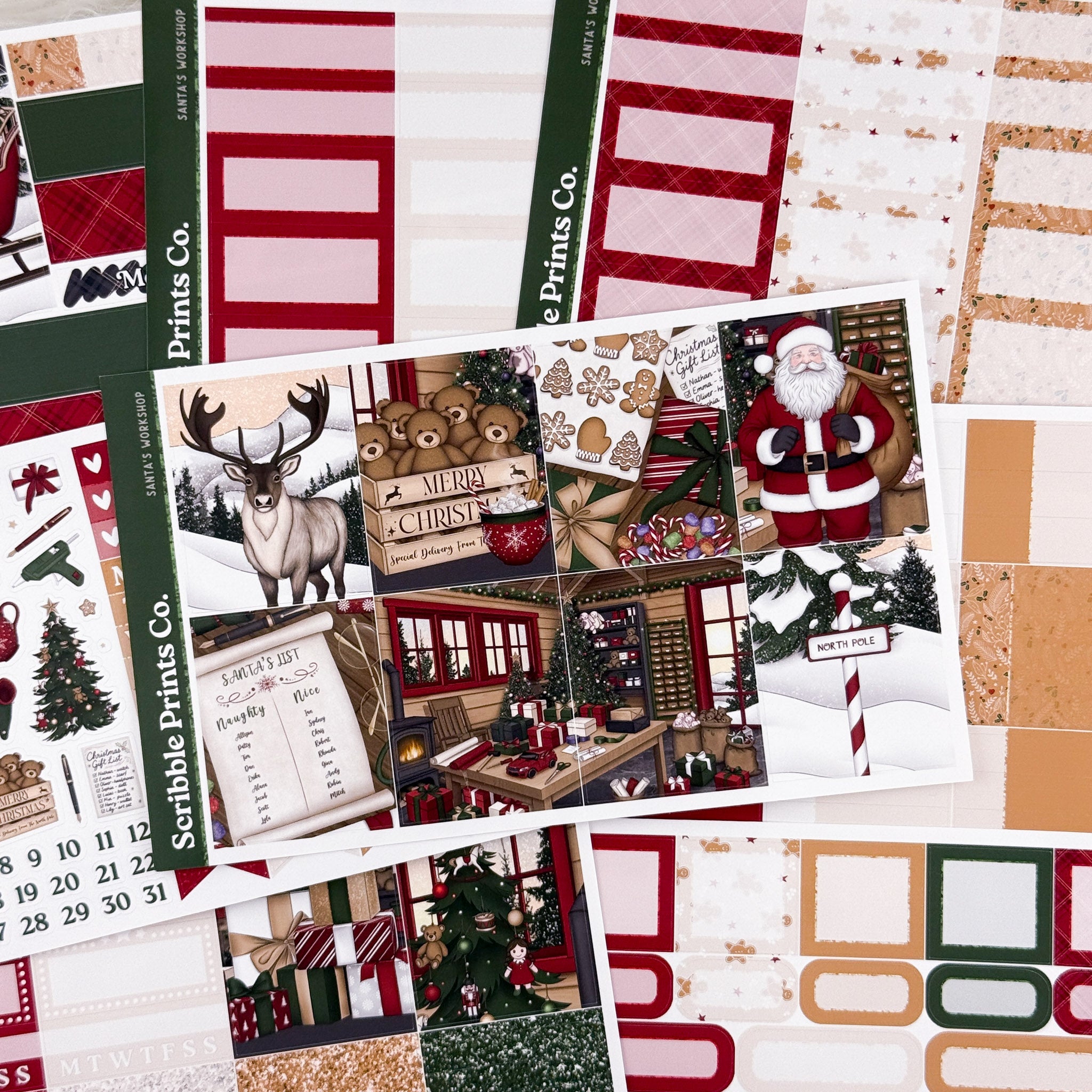 Santa's Workshop – Glossy Weekly Planner Kit – Scribble Prints Co.