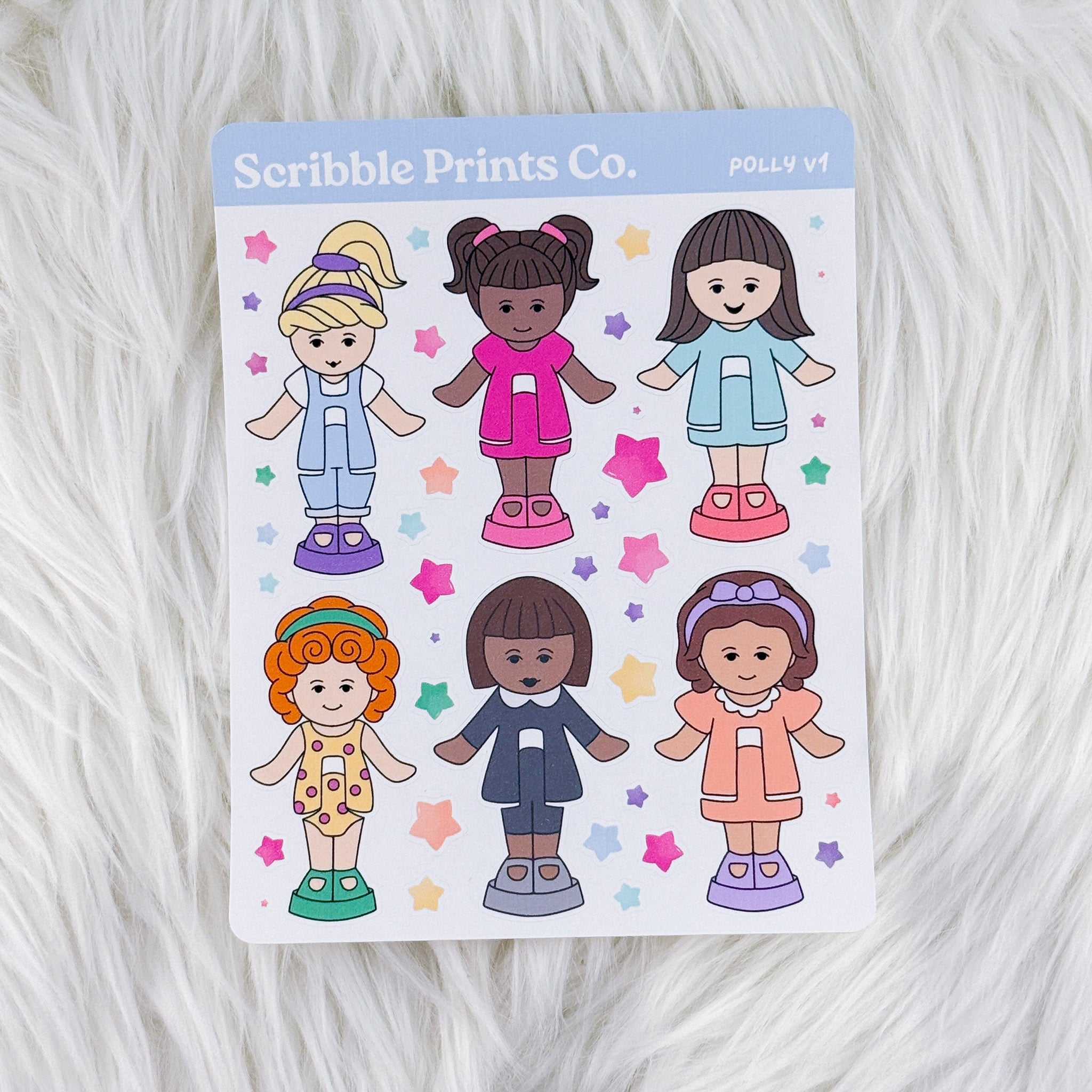 Polly V1 – Deco // Matte Journal Stickers – Scribble Prints Co.