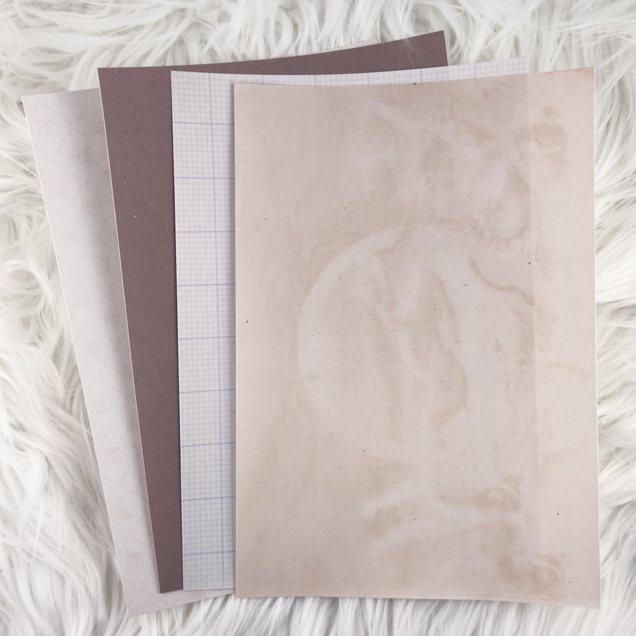 Vintage Papers V1 - A5 Matte Sticker Paper (Set of 4) – Scribble Prints Co.