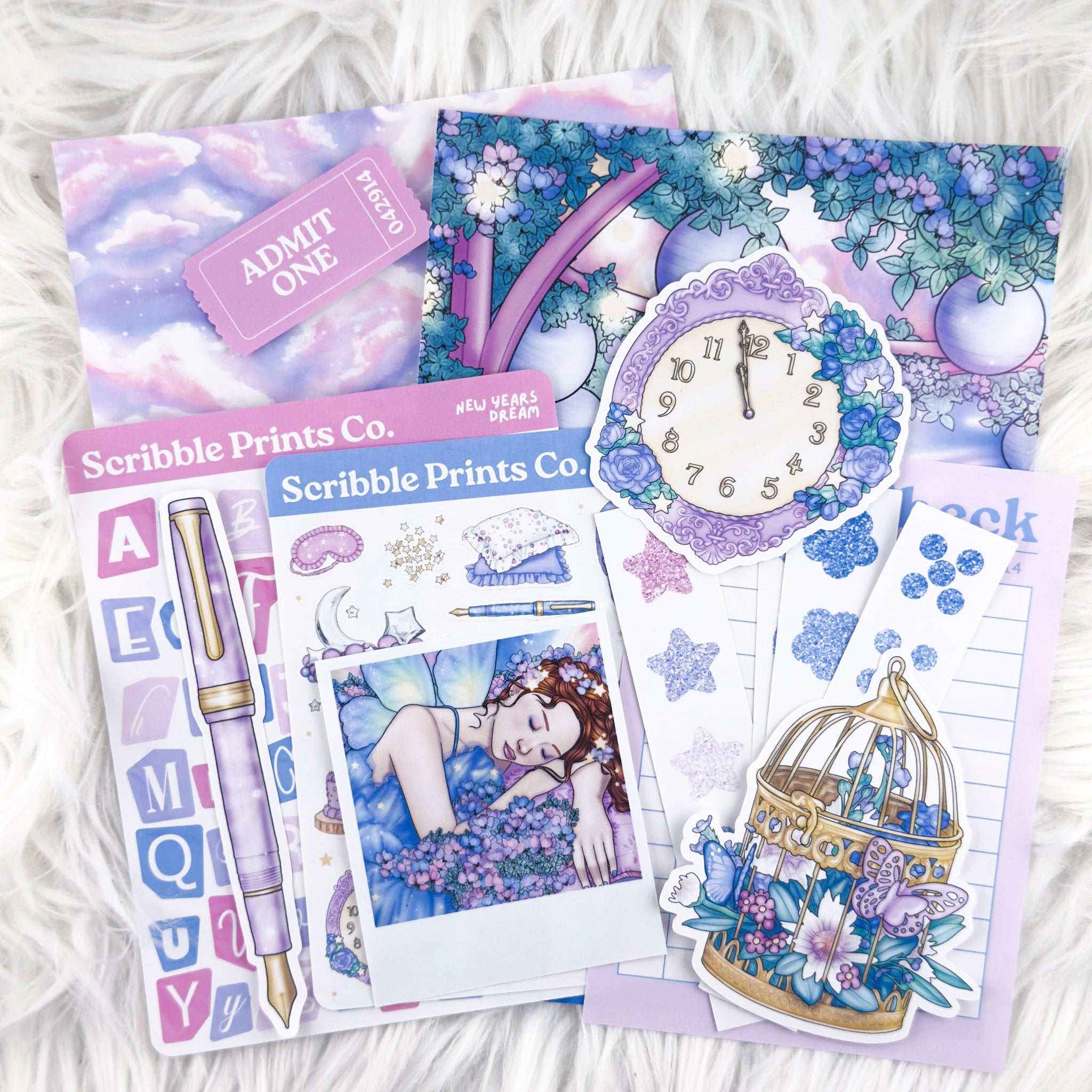New Years Dream – Junk Journal Collage Kit // Matte Sticker Collection ...