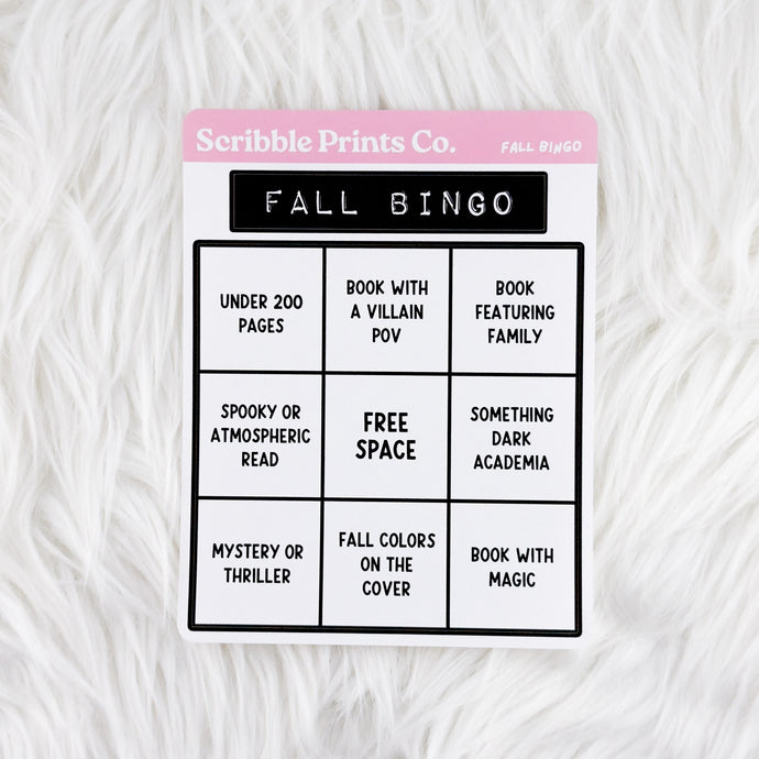 Fall Bingo // Matte Reading Journal Stickers – Scribble Prints Co.
