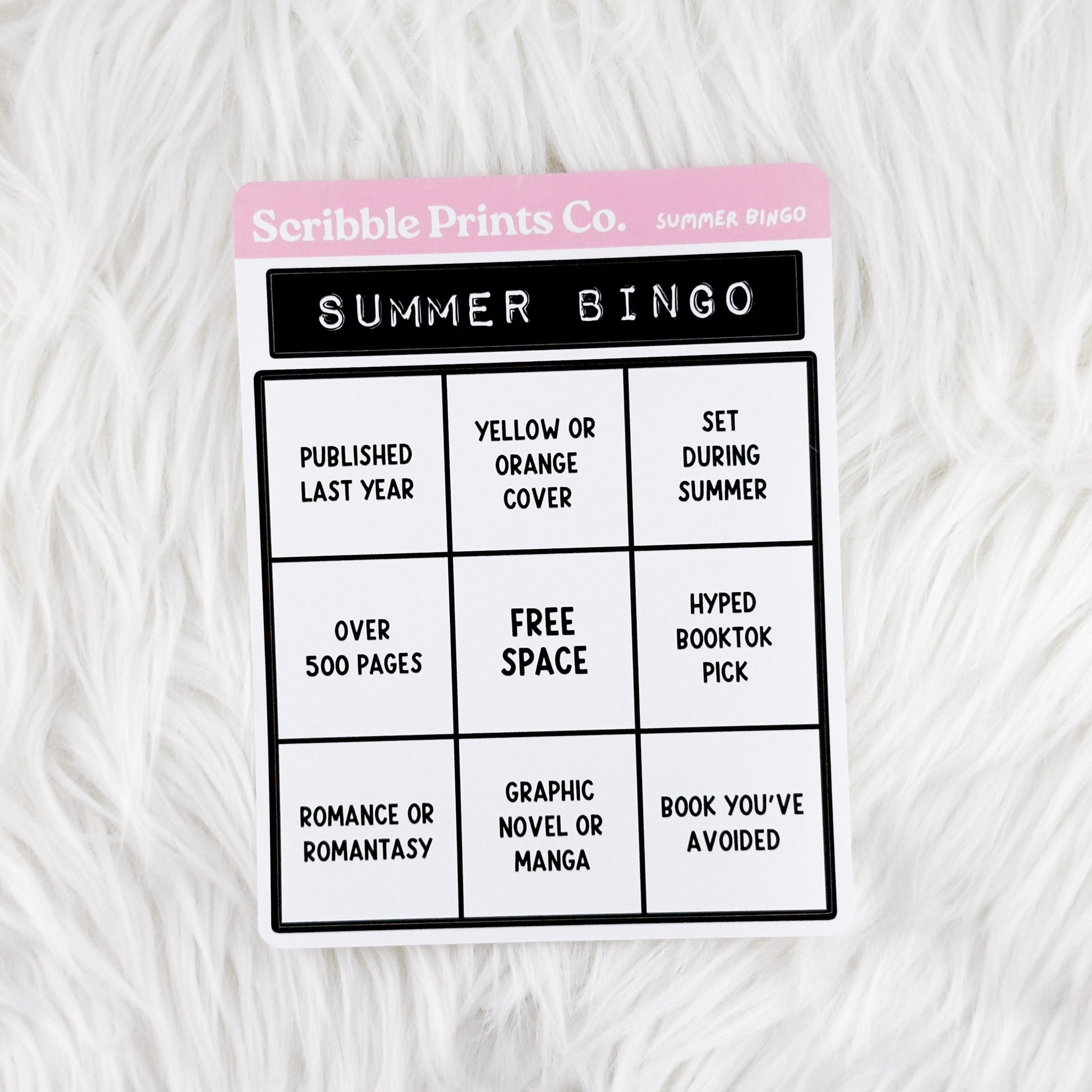Summer Bingo // Matte Reading Journal Stickers – Scribble Prints Co.